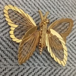 Monet | Jewelry | Vintage Monet Butterfly Brooch White And Gold Tone ...
